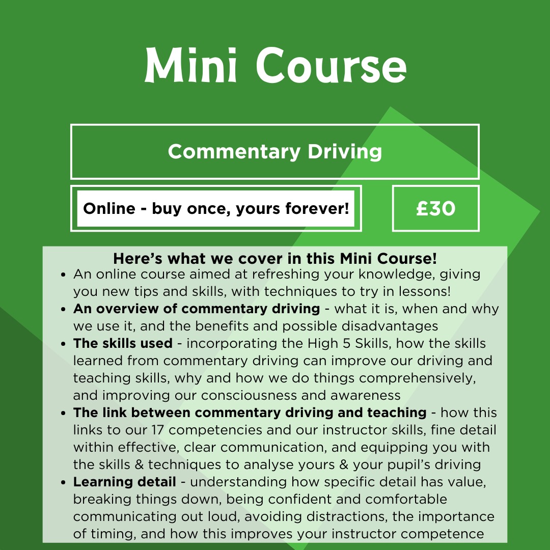 Our Mini Courses for sale - Go Green Driving Instructor Training