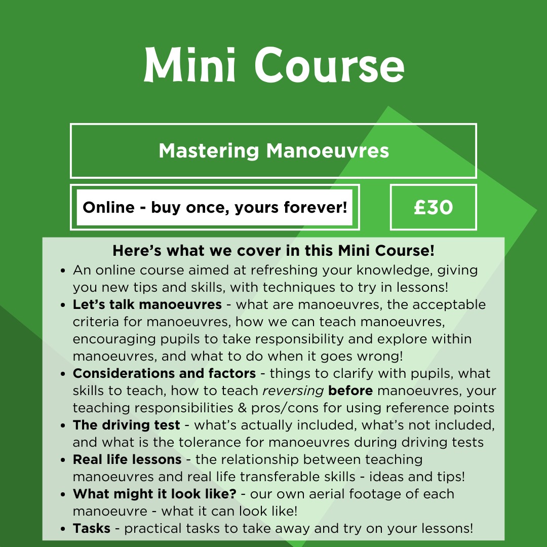 Our Mini Courses for sale - Go Green Driving Instructor Training